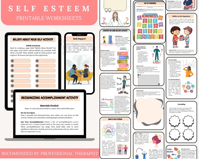 Self Esteem Worksheets, Therapy Worksheets, Therapy Resources ...
