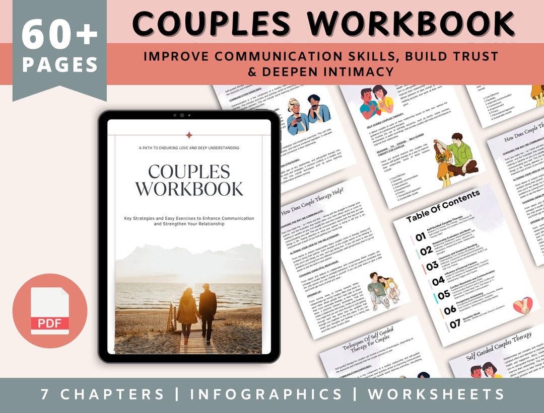 Couples Book Workbook, Worksheets, Marriage Counseling Therapy Tools ...