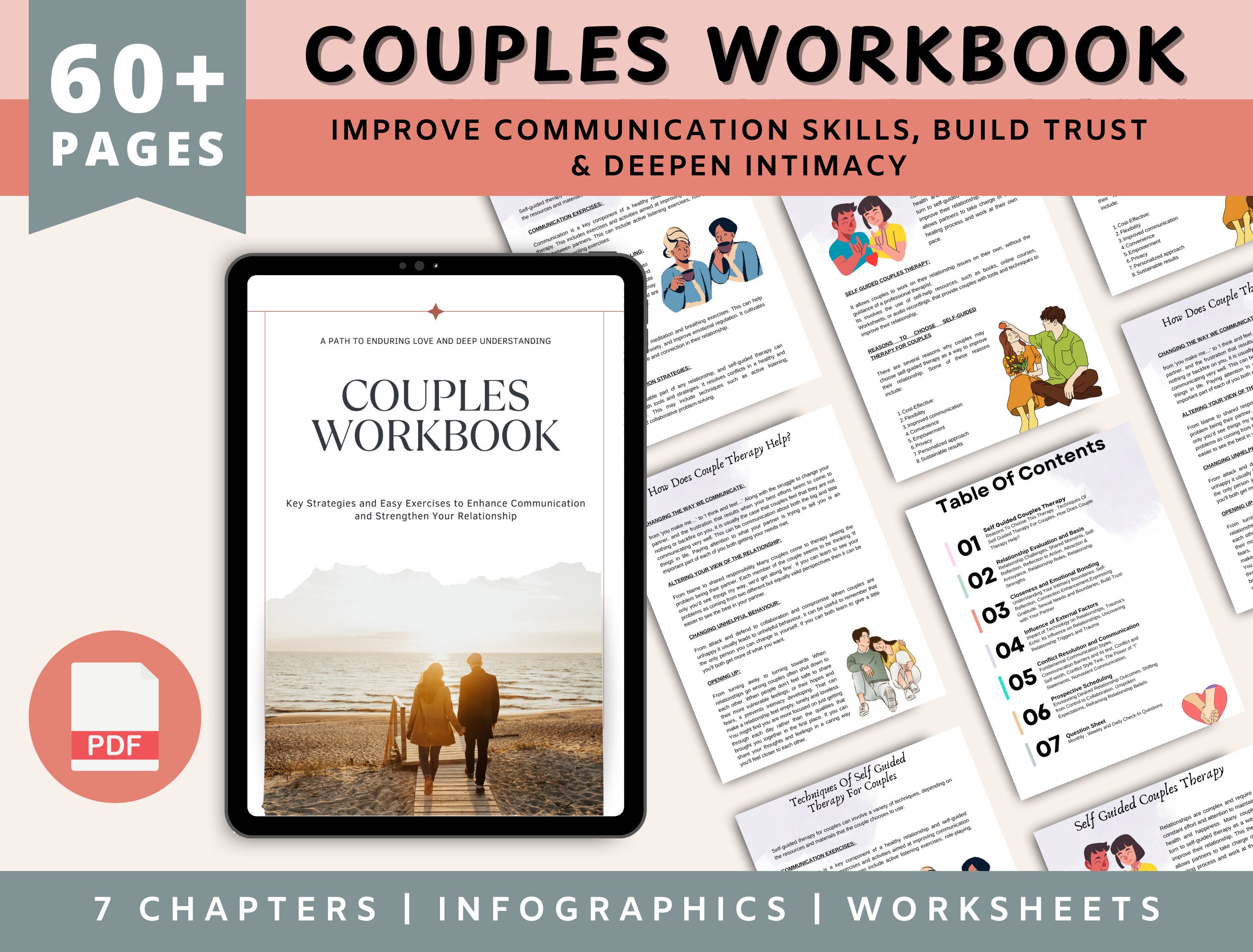 Couples Book Workbook, Worksheets, Marriage Counseling Therapy Tools ...