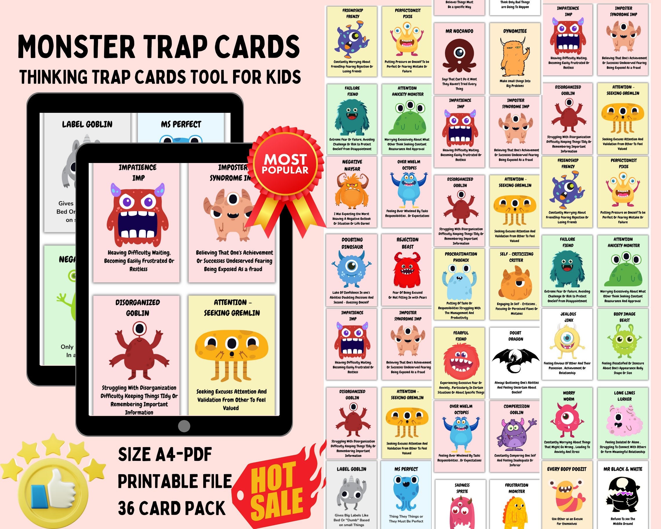 Thought Monsters Thinking Trap Cards for Kids and Children | Children's ...