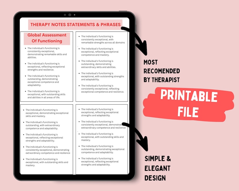 Therapy Progress Notes Cheat Sheet Phrases and Statements Counselor ...