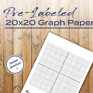 Pre-labeled Graph Paper (-20 to +20) - Etsy