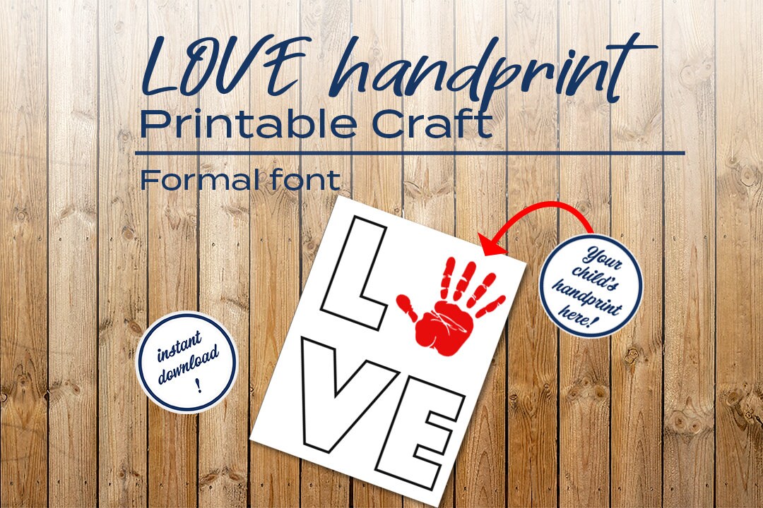 Printable LOVE Handprint Craft Template - Etsy