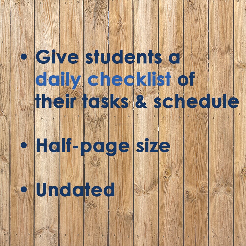 Daily Schoolwork Checklist for Students - Etsy