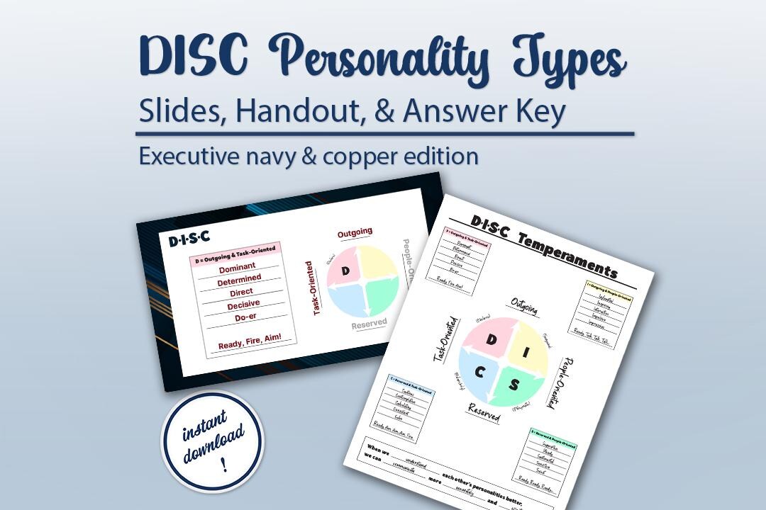 DISC Personality Types Worksheet, Answer Key & Slides: Executive ...