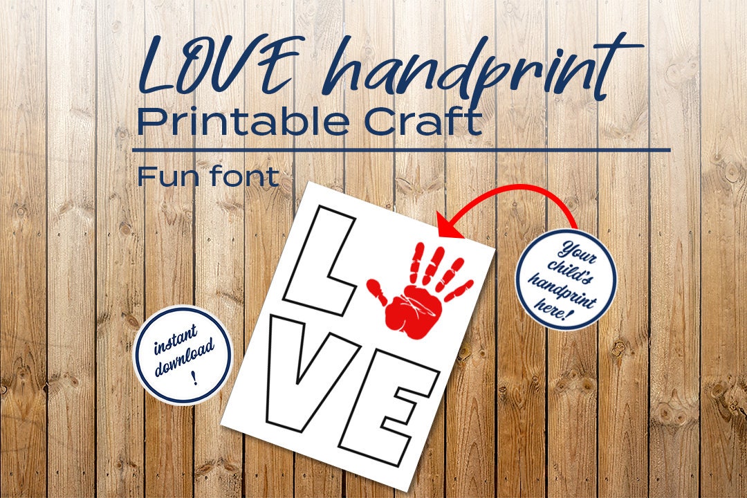 Printable LOVE Handprint Craft Template - Etsy