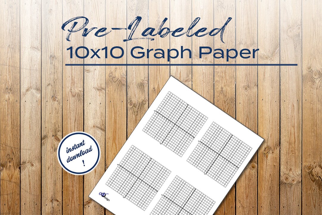 Pre-labeled Graph Paper (-10 to +10) - Etsy