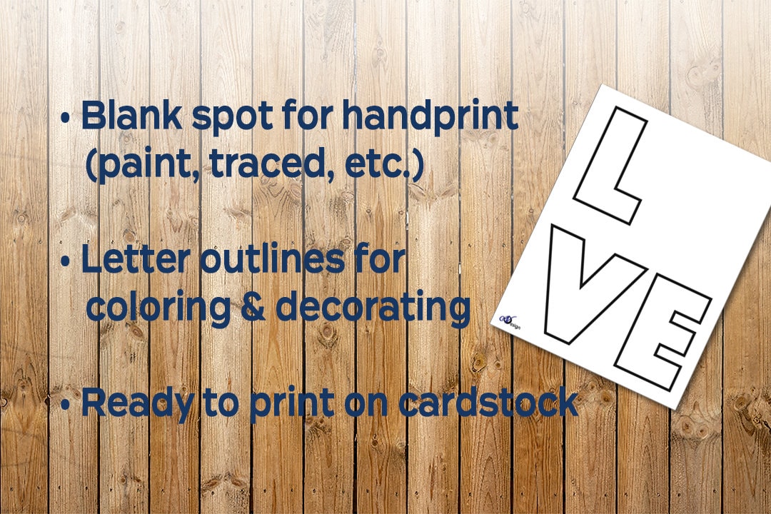 Printable LOVE Handprint Craft Template - Etsy