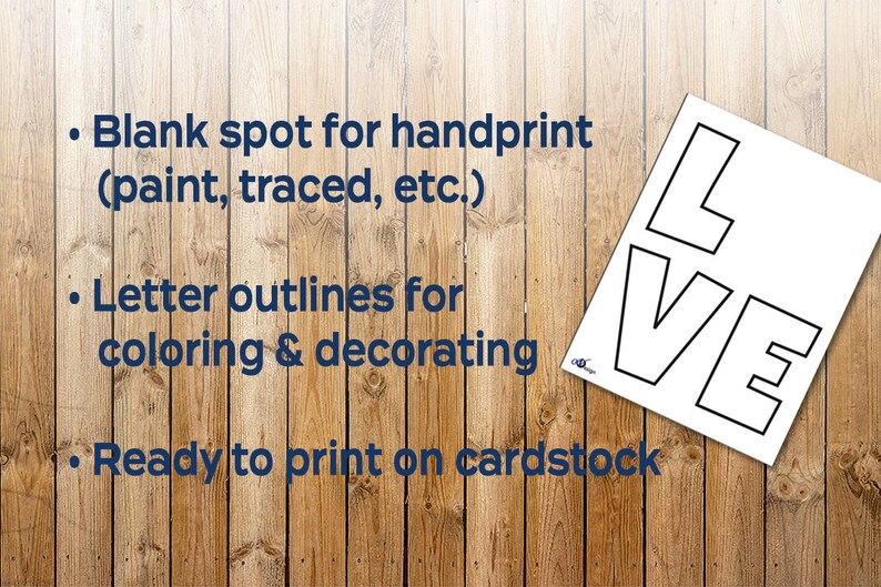 Printable LOVE Handprint Craft Template - Etsy