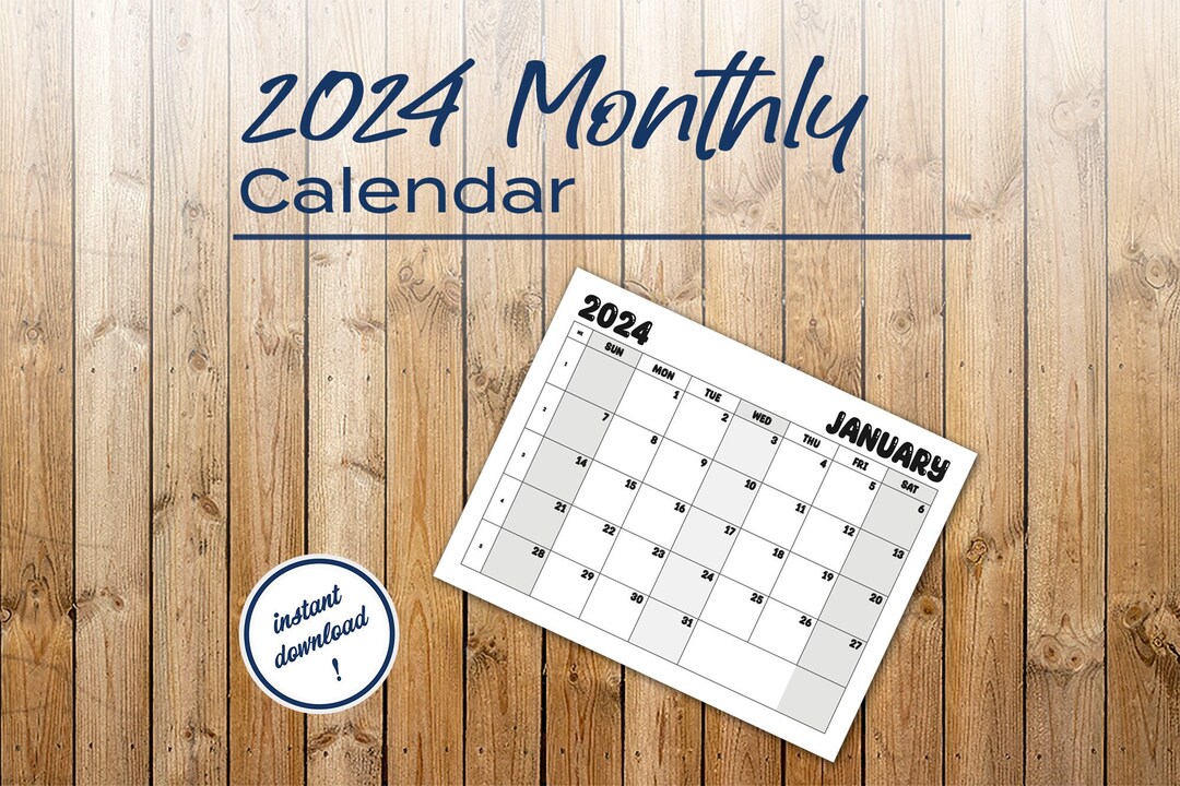 2024 Monthly Calendar - Jelly Bean Shine - Etsy
