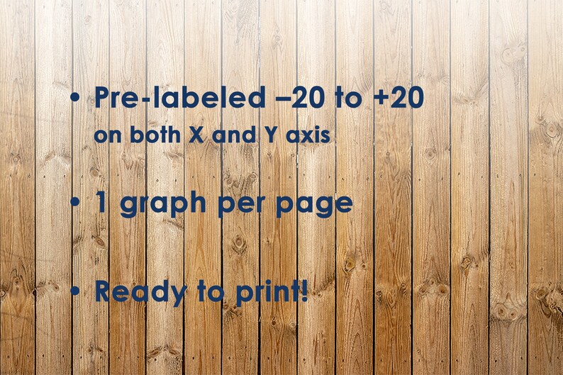 Pre-labeled Graph Paper (-20 to +20) - Etsy