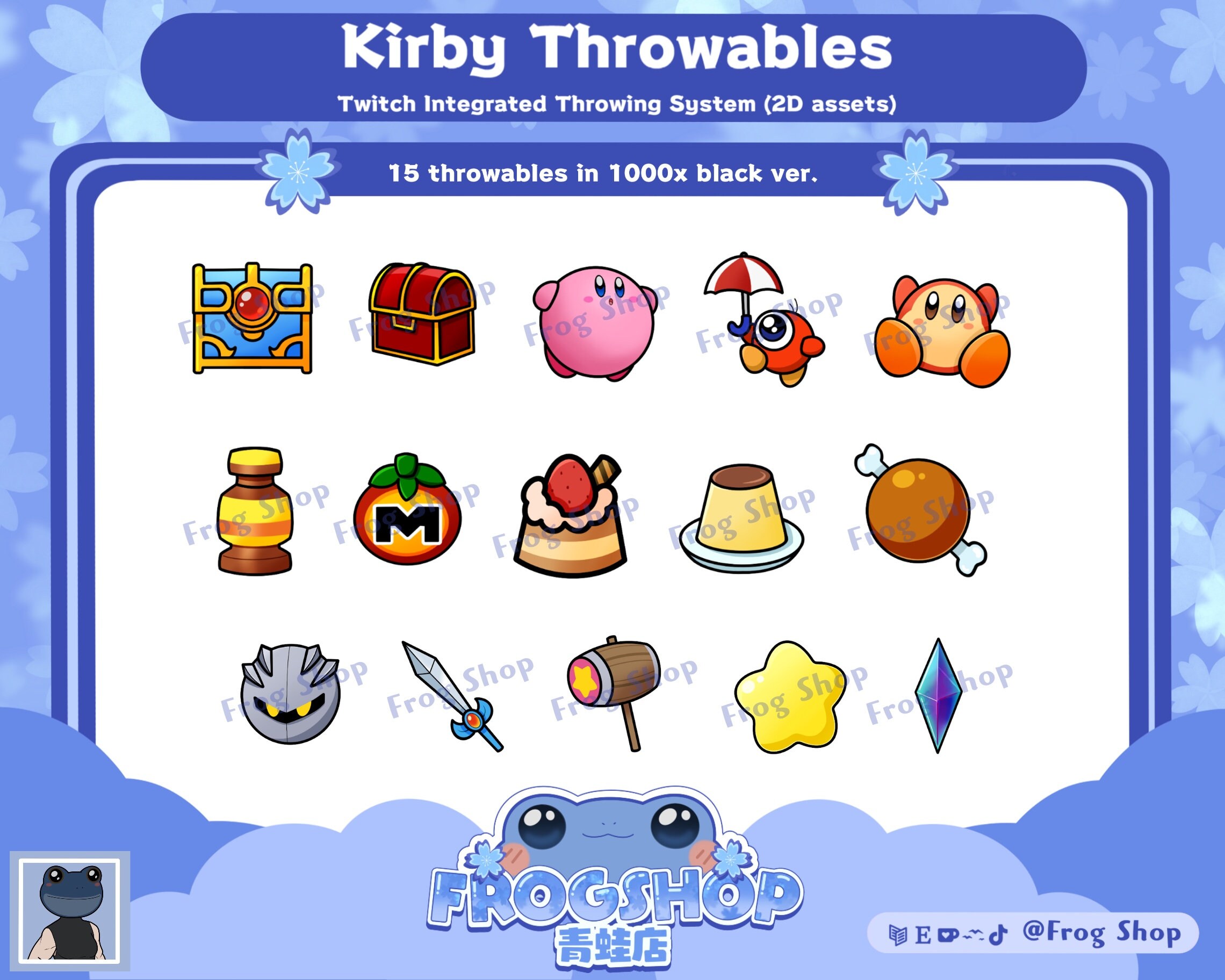 Kirby Throwables Vtuber Streaming Assets Twitch Integrated Throwing ...
