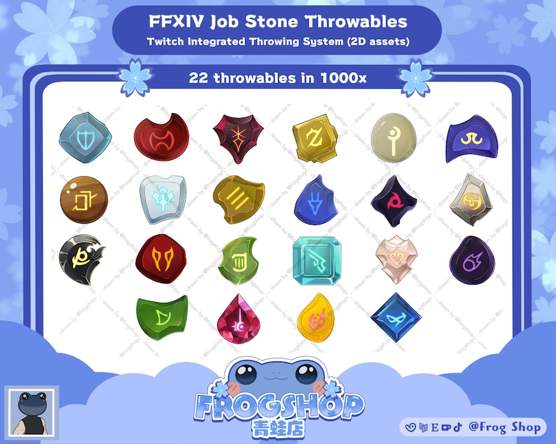 FFXIV Job Stone Throwables | Vtuber Streaming Assets | Twitch ...