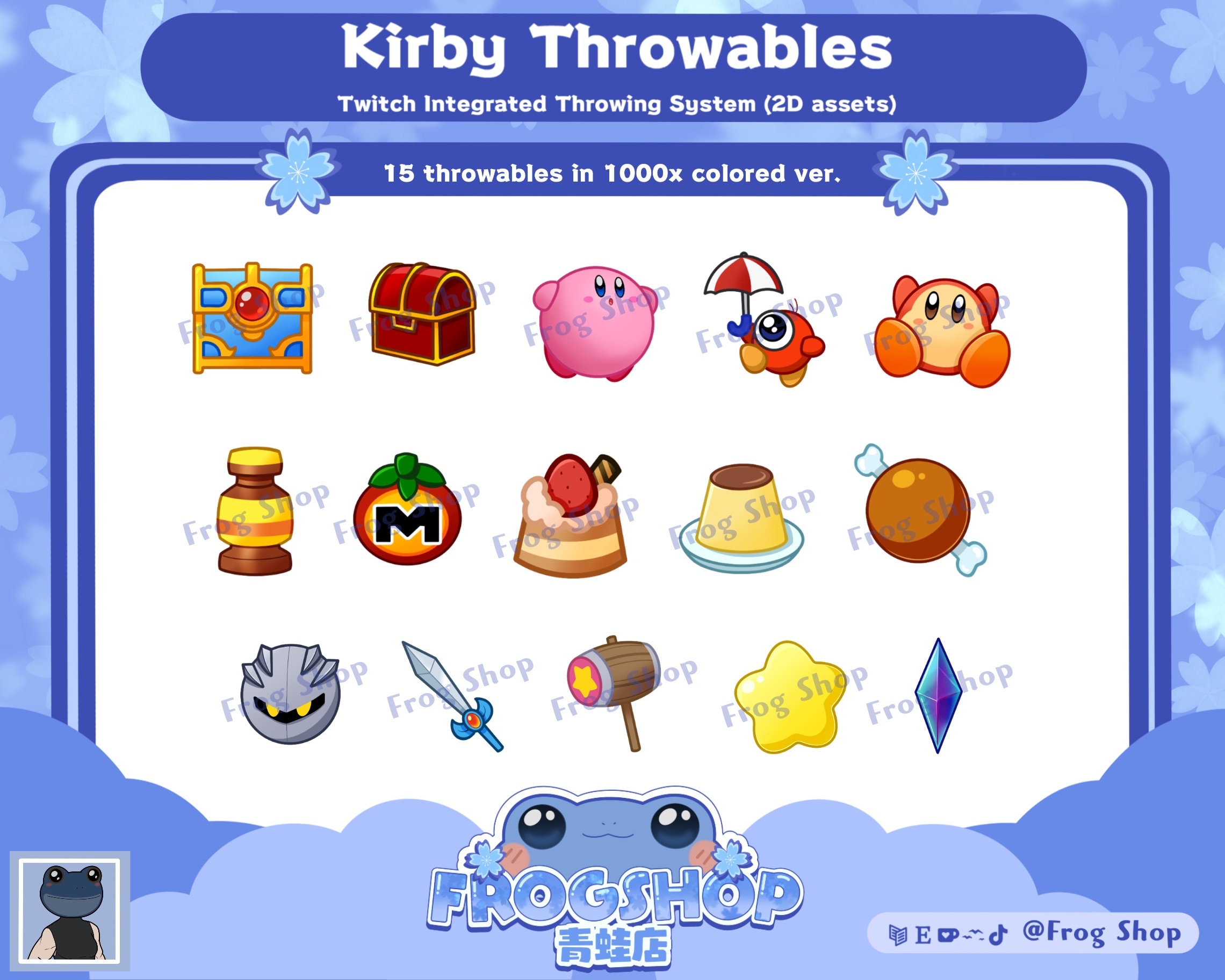Kirby Throwables Vtuber Streaming Assets Twitch Integrated Throwing ...