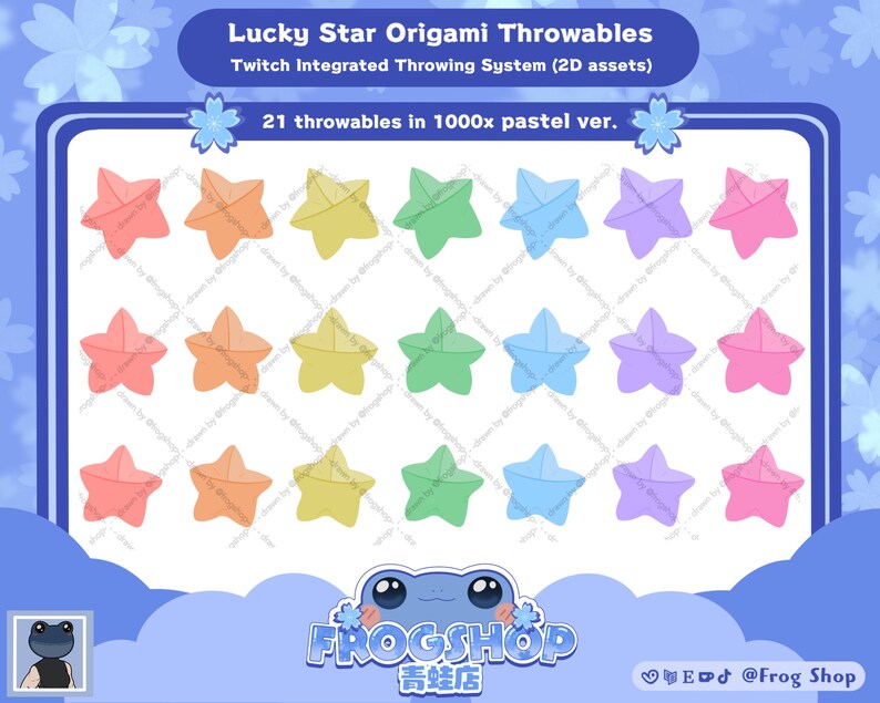 Lucky Star Origami Throwables Vtuber Streaming Assets Twitch Integrated Throwing System - Etsy