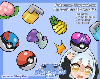 PKMN Balls Throwables extended Set Vtuber Streaming Assets Twitch Integrated Throwing System - Etsy