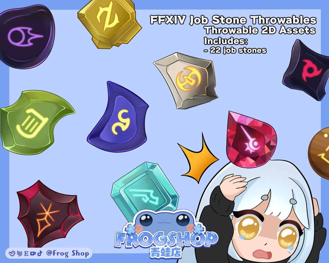 FFXIV Job Stone Throwables | Vtuber Streaming Assets | Twitch ...