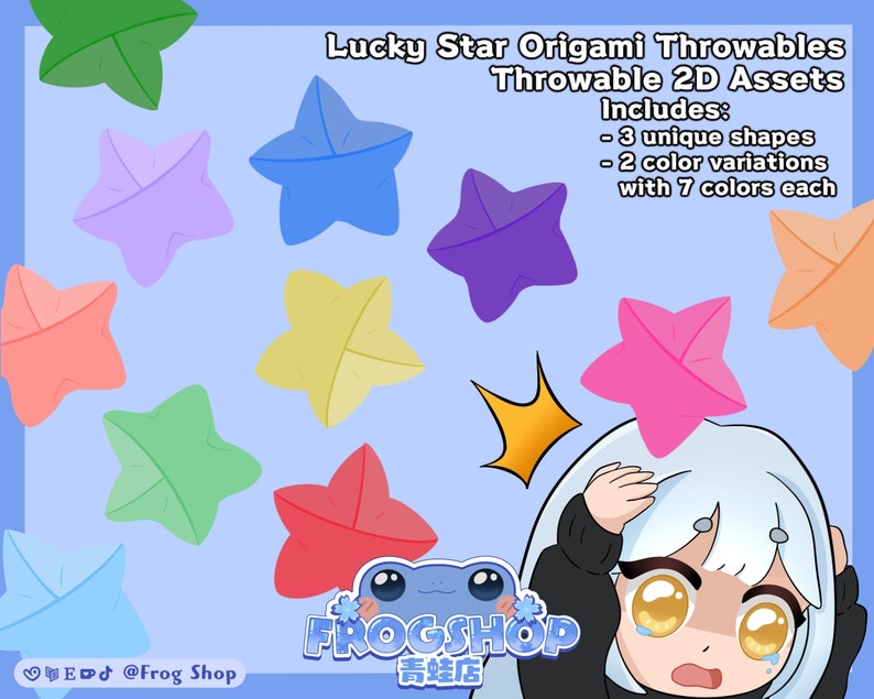 Lucky Star Origami Throwables | Vtuber Streaming Assets | Twitch ...