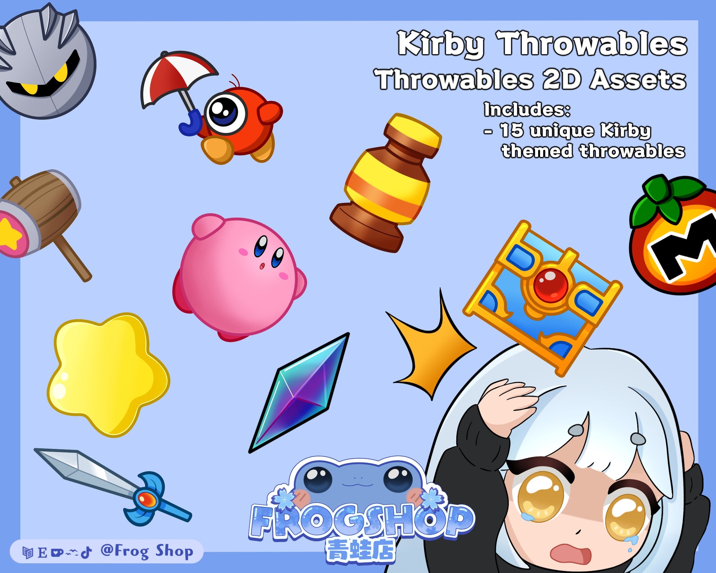 Kirby Throwables Vtuber Streaming Assets Twitch Integrated Throwing ...