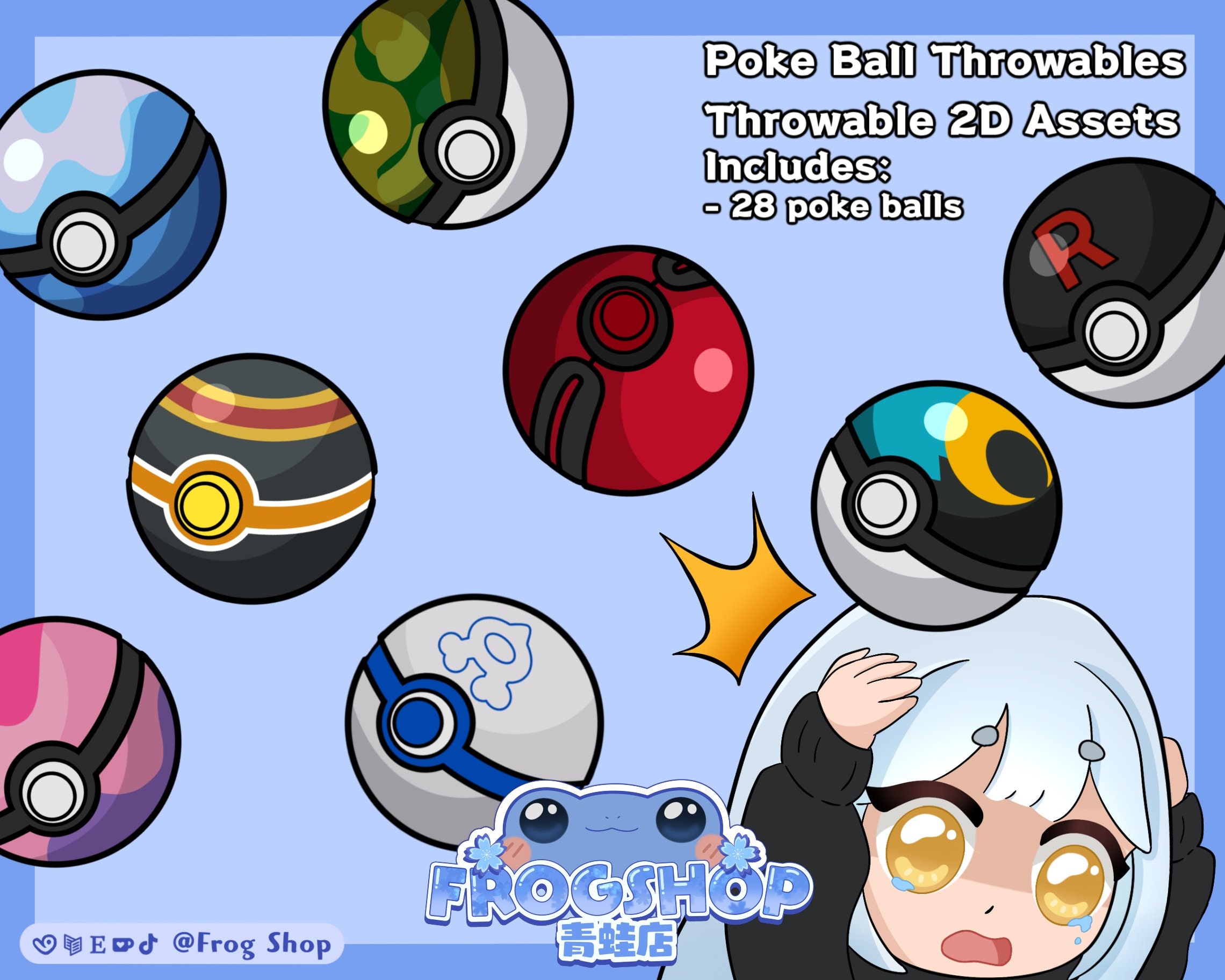 PKMN Balls Throwables extended Set Vtuber Streaming Assets Twitch Integrated Throwing System - Etsy
