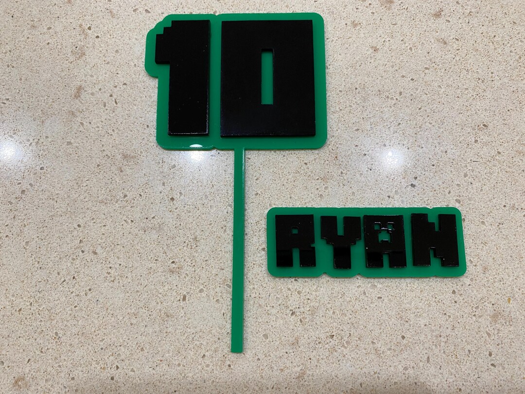 Acrylic Minecraft Cake Topper Set, Minecraft Cake Topper, Minecraft ...