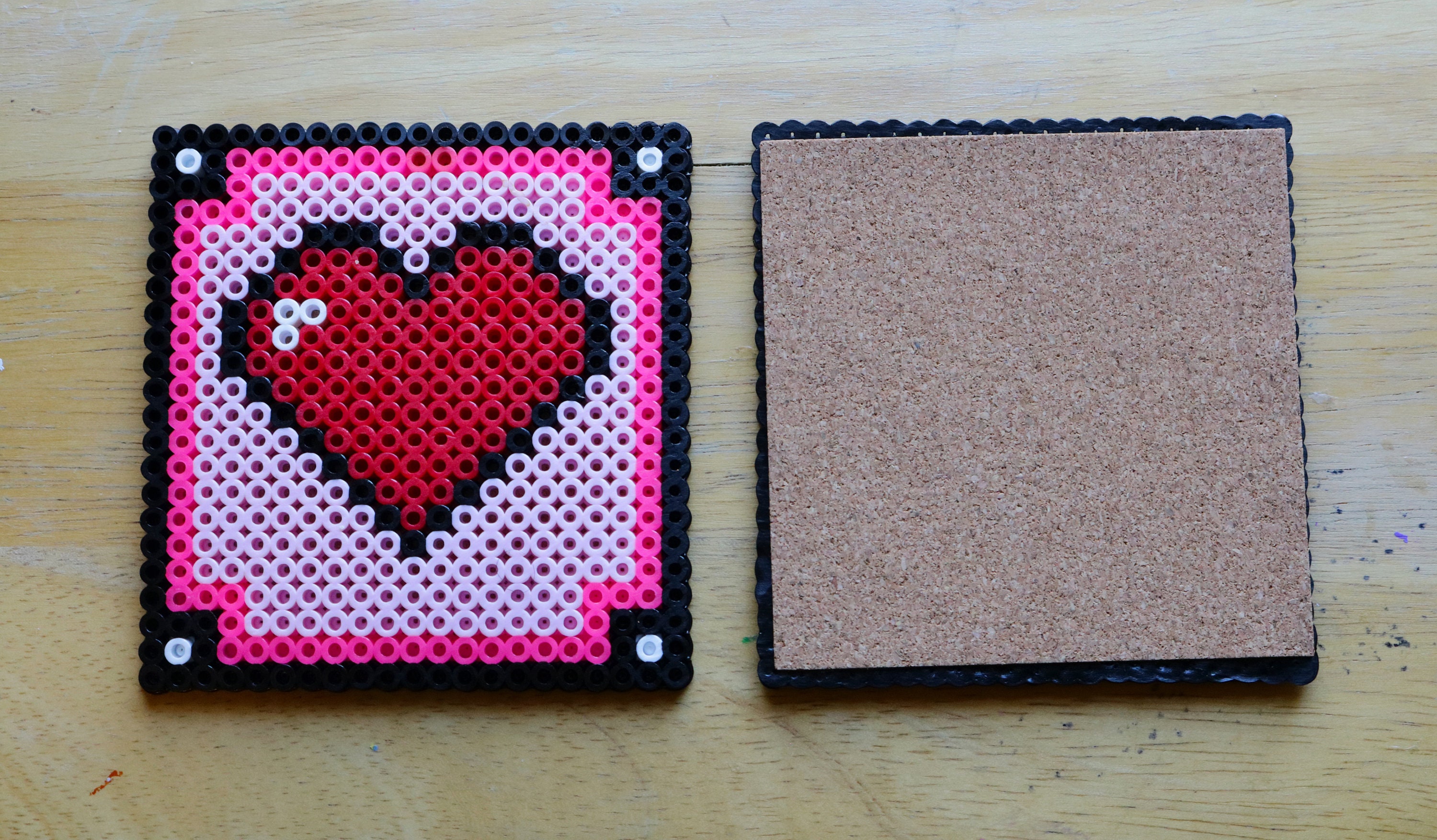Heart Perler Coasters, Valentines Gift - Etsy