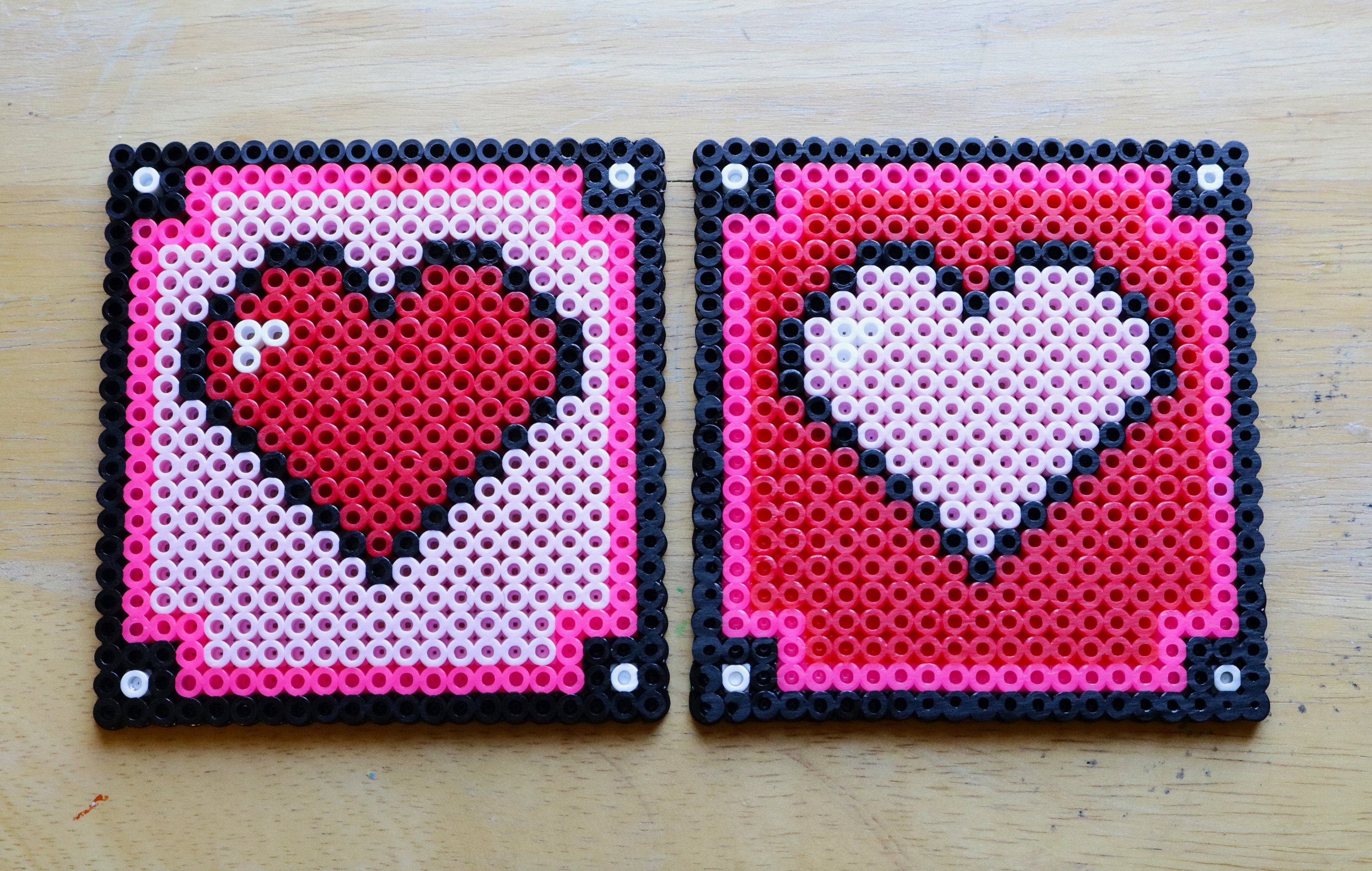 Heart Perler Coasters, Valentines Gift - Etsy