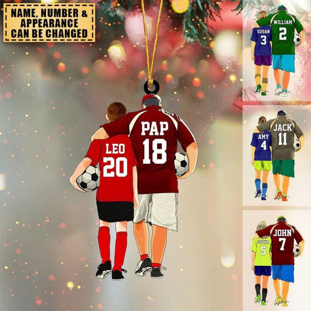 Personalized Soccer Dad and Son Daughter Ornament, Soccer Player ...