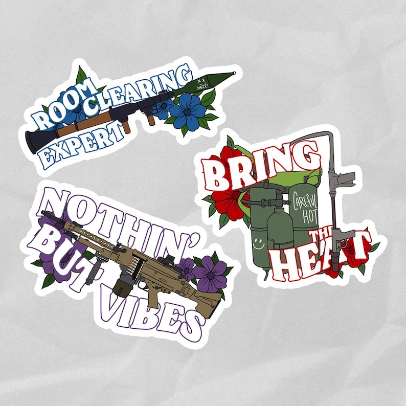 Loadout | Handmade, Hand-drawn Firearm Stickers Featuring an Rpg, Lmg ...