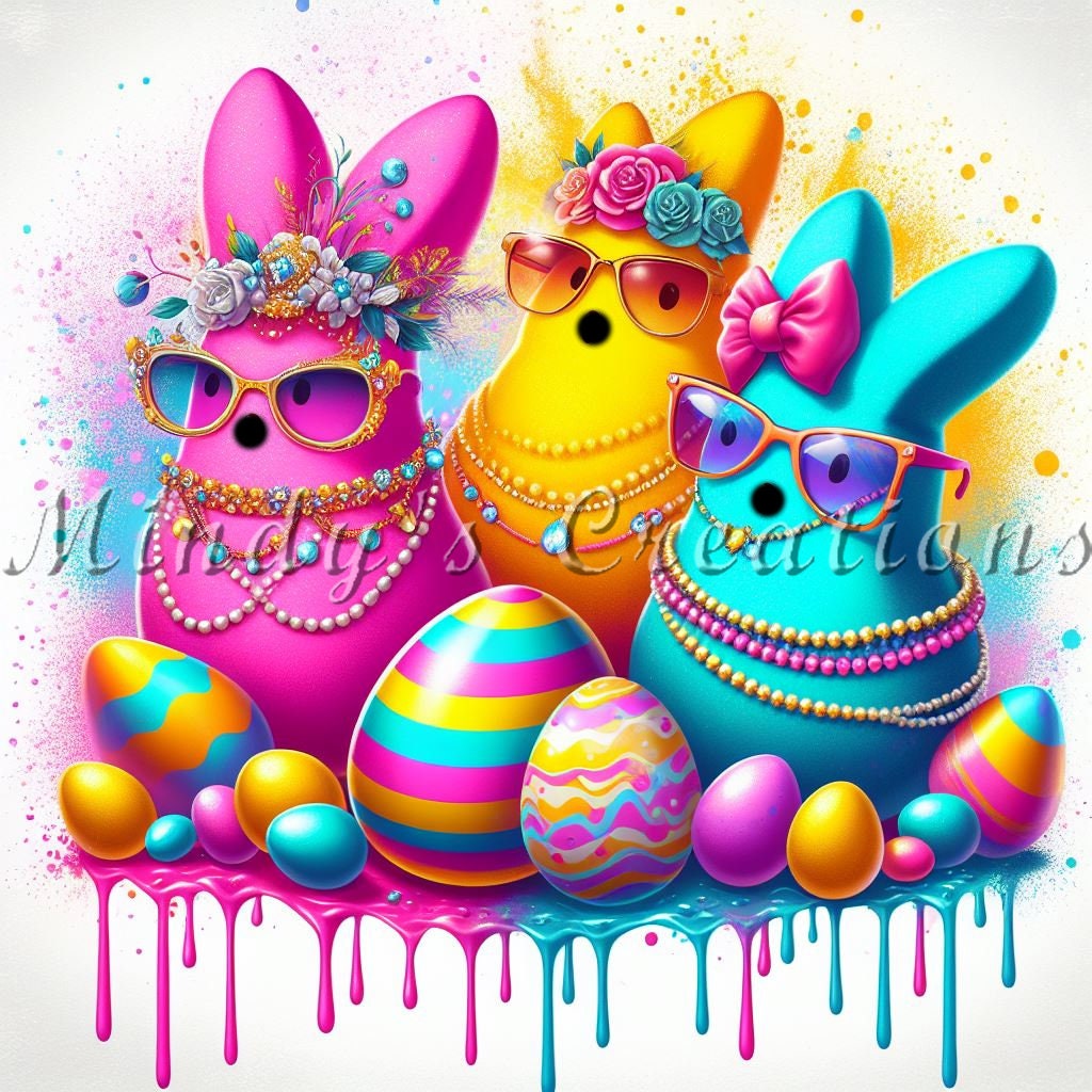 5 Peeps Digital Prints - Etsy