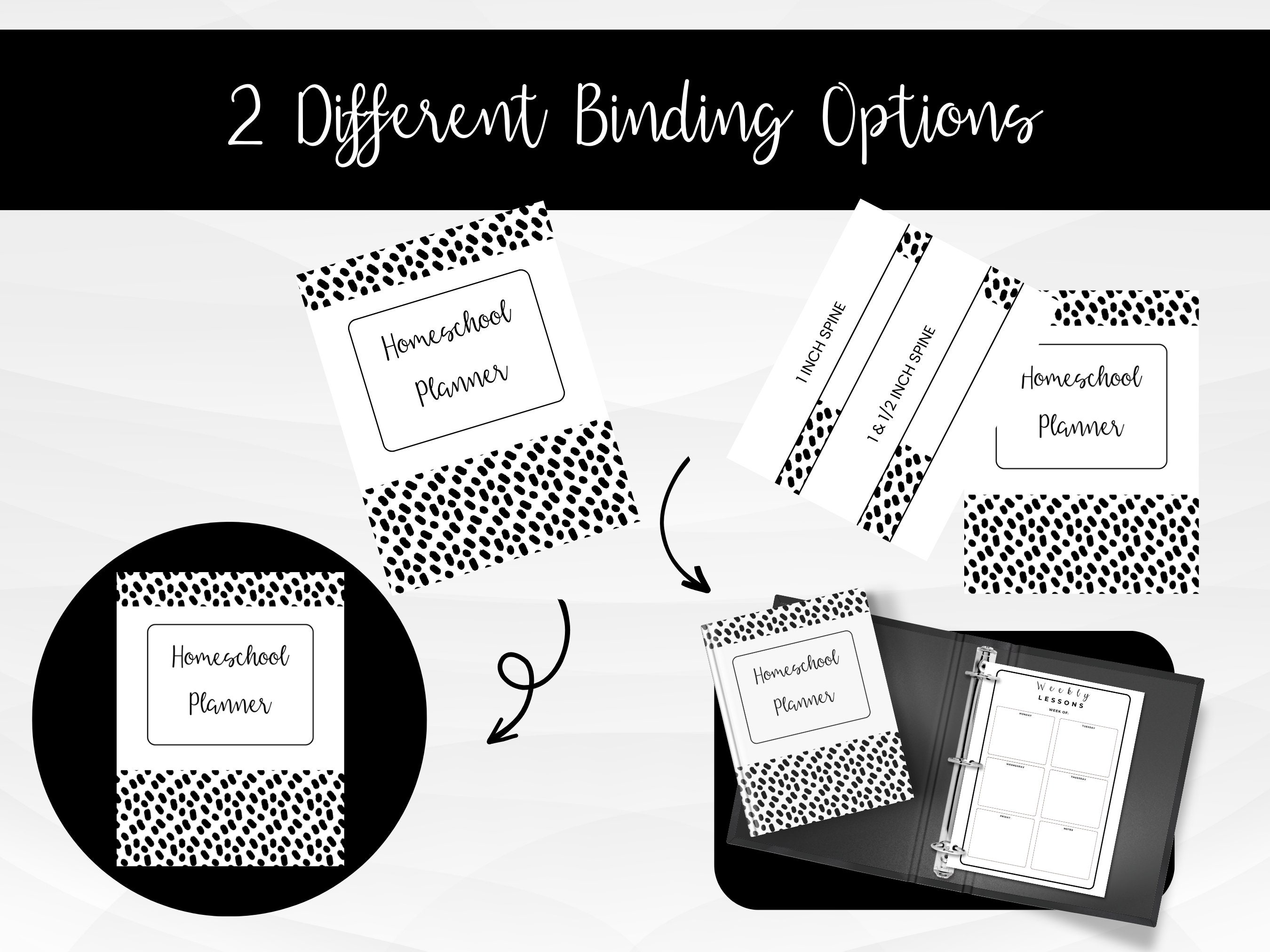 Homeschool Printable Planner Homeschool Binder Black and - Etsy