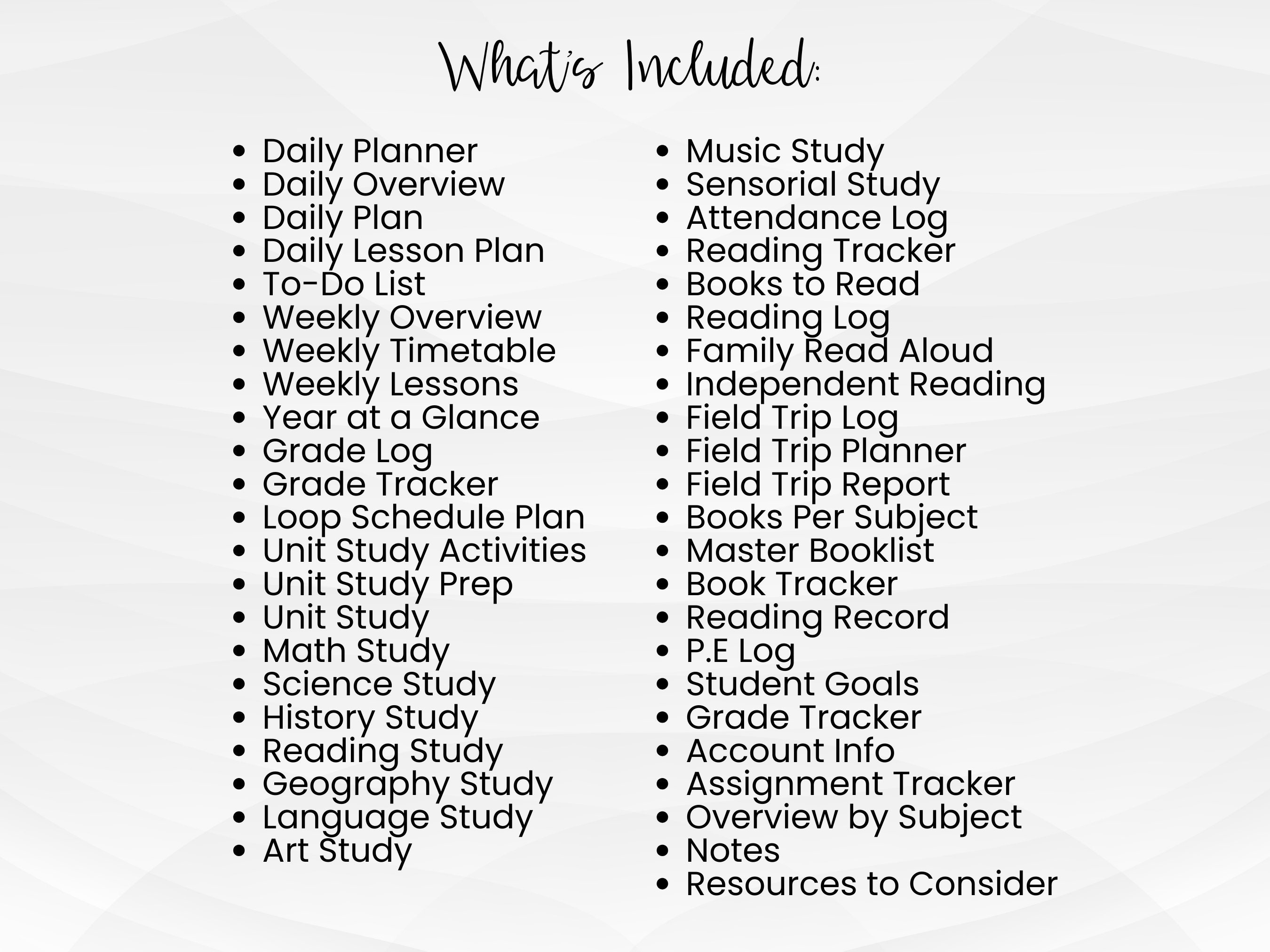 Homeschool Printable Planner Homeschool Binder Black and - Etsy