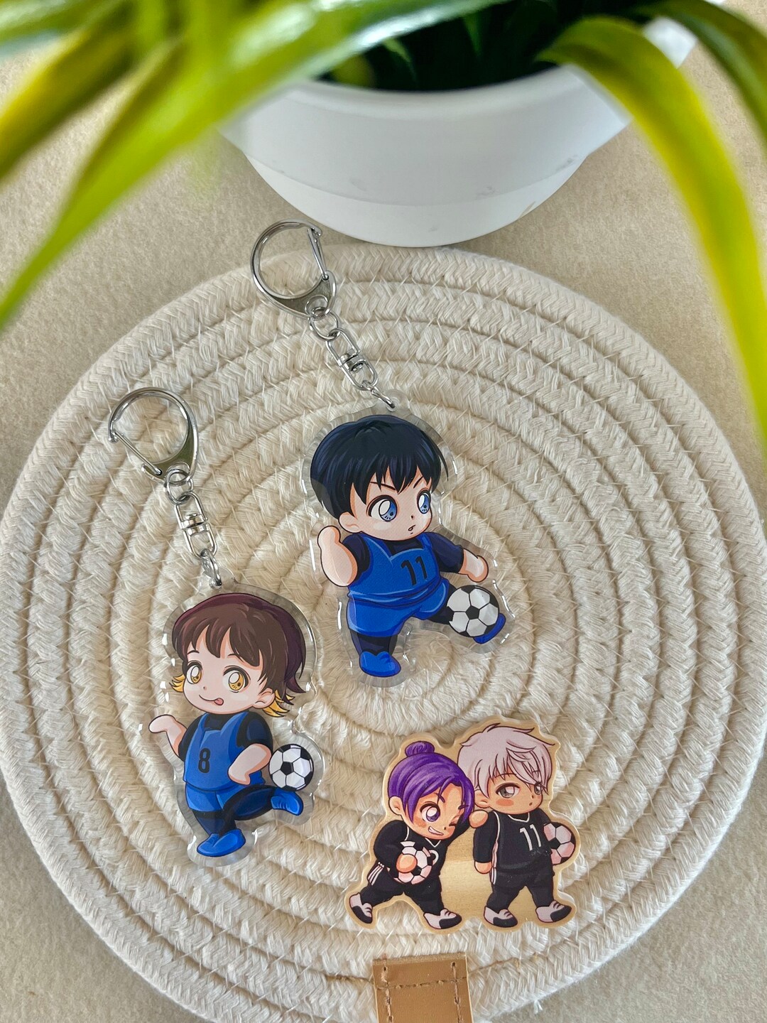 Blue Lock Keychains + Wood Pin - Etsy