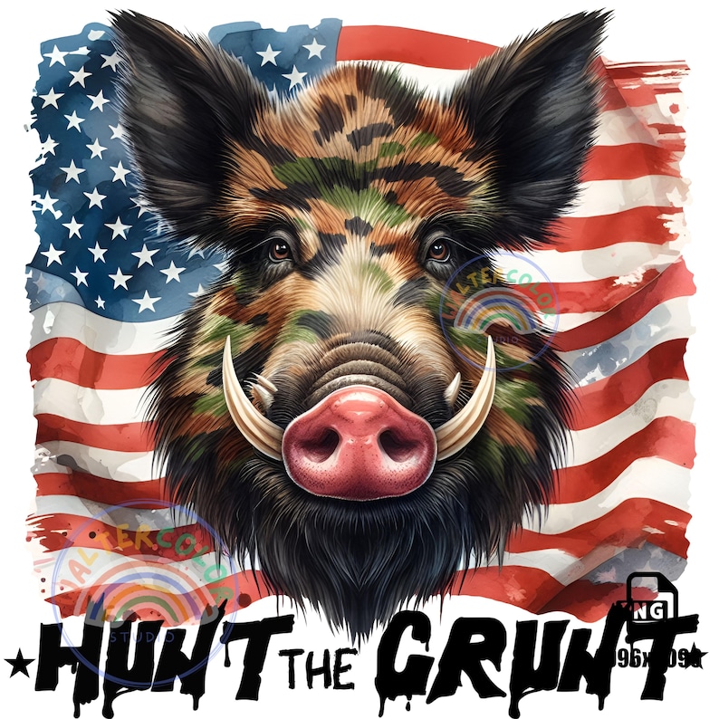 USA Flag Boar Hunting PNG | Camo Hog Sublimation (digital Download) - Etsy