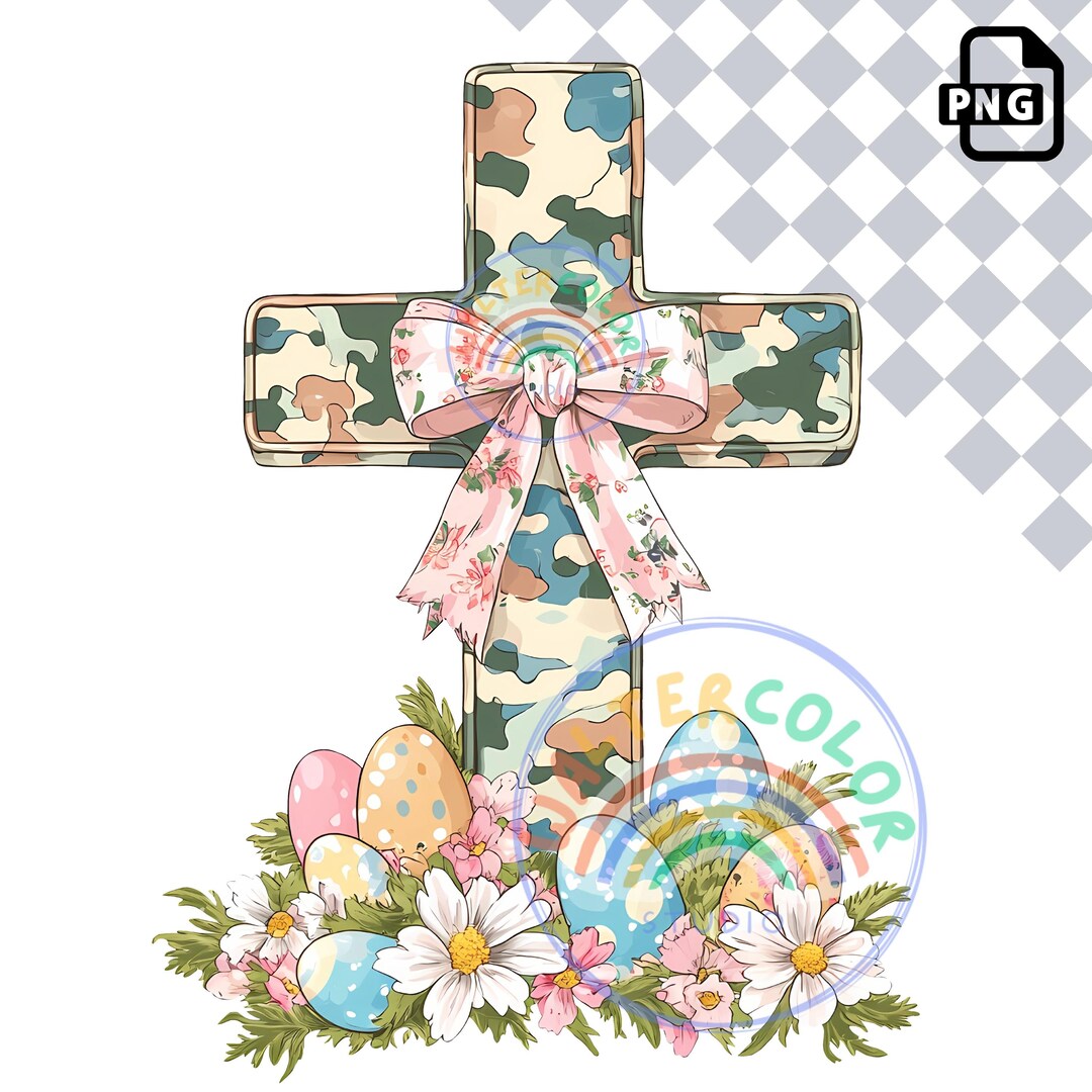 Easter Cross Clipart PNG | Camo Cross Png | Happy Easter Bunny PNG ...