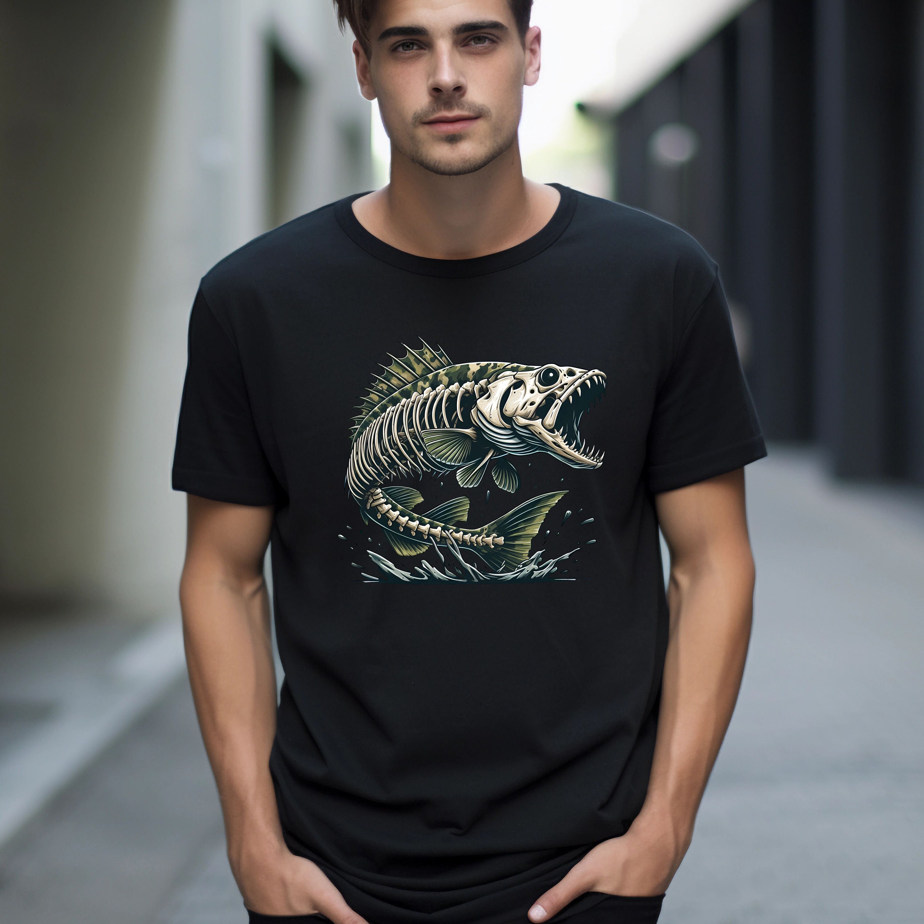2 Fishing Sublimation PNG Fishing Hunter Fish Skeleton PNG Funny ...