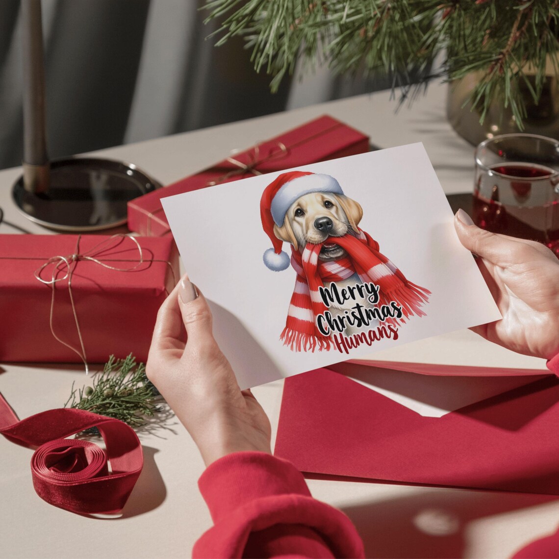 Christmas Labrador Retriever PNG | Funny Santa Dog Tee (digital ...