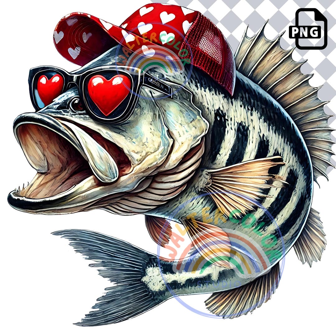 Funny Valentine Bass Fishing PNG: Hunter Sublimation (digital Download ...