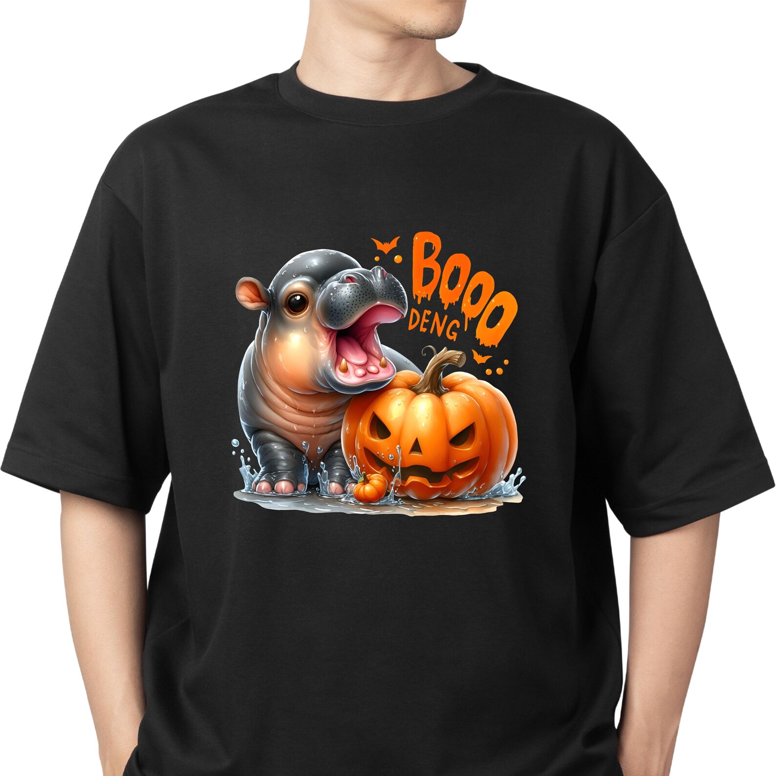 Moo Deng Halloween Hippo Moo Deng Moo Deng Png Cute Moo Deng Png Boo ...