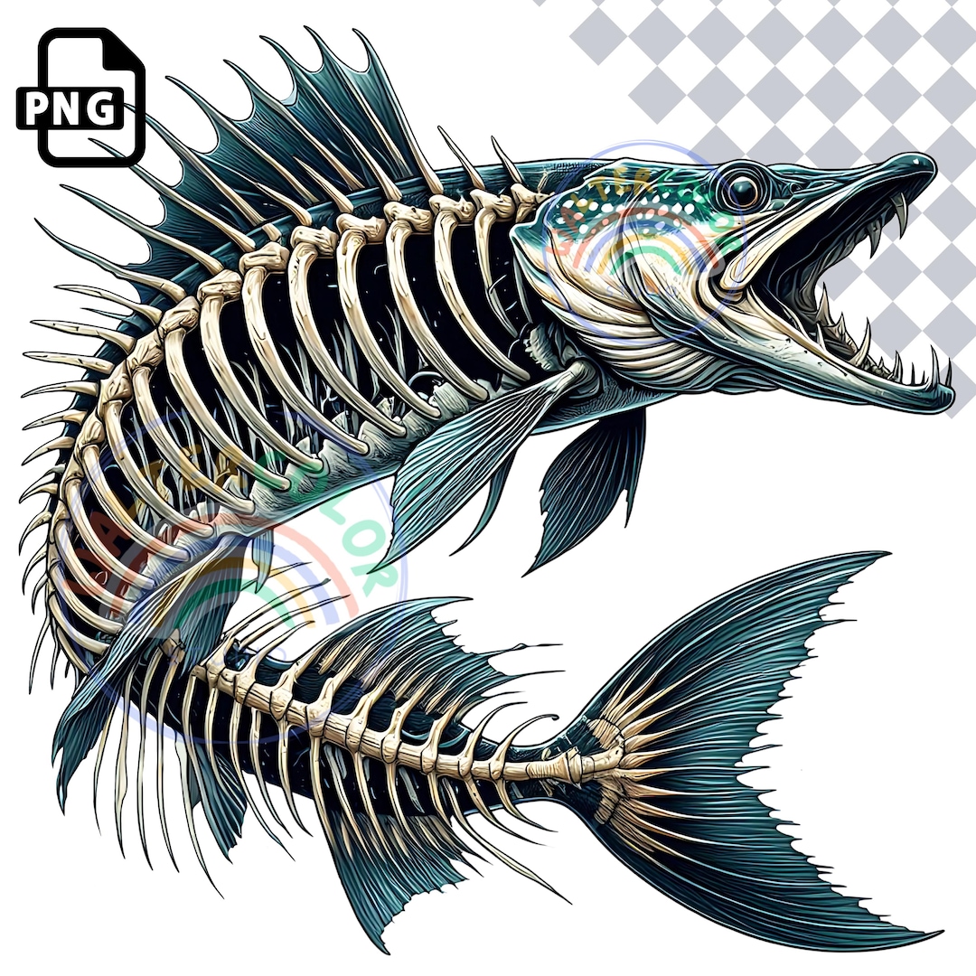 Fishing Sublimation PNG | Pike Fish | Pike Fish Skeleton PNG | Funny ...