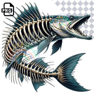 Fishing Sublimation PNG | Pike Fish | Pike Fish Skeleton PNG | Funny ...
