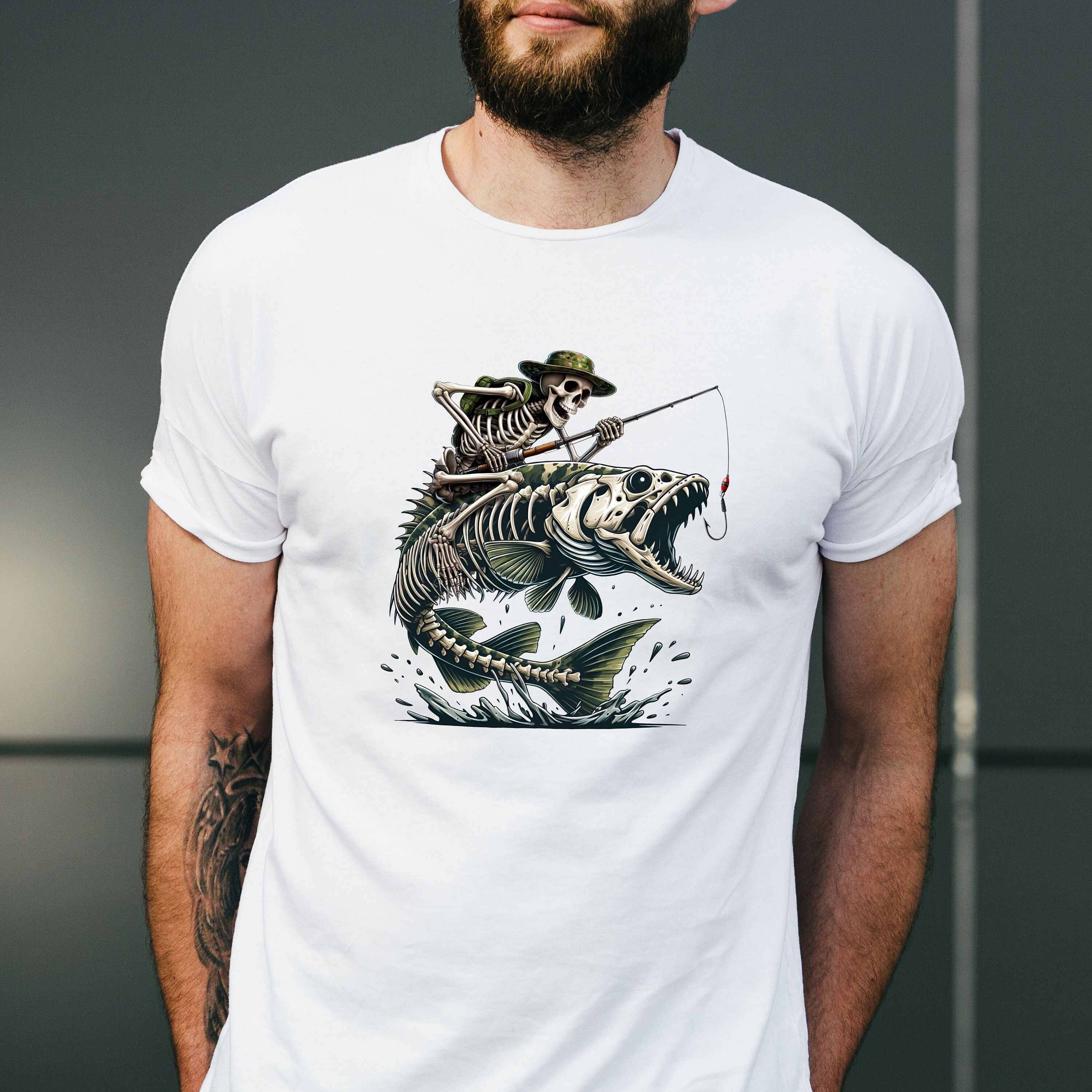 Funny Fishing Skeleton PNG: Hunter Design (digital Download) - Etsy