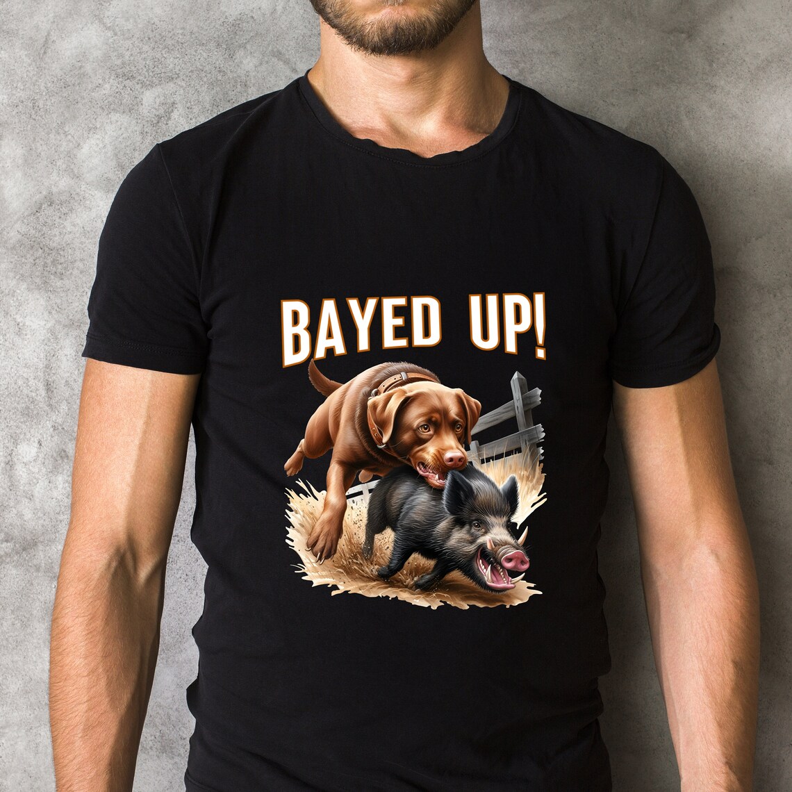 Hog Hunter PNG: Bayed up Dog & Wild Boar (digital Download) - Etsy