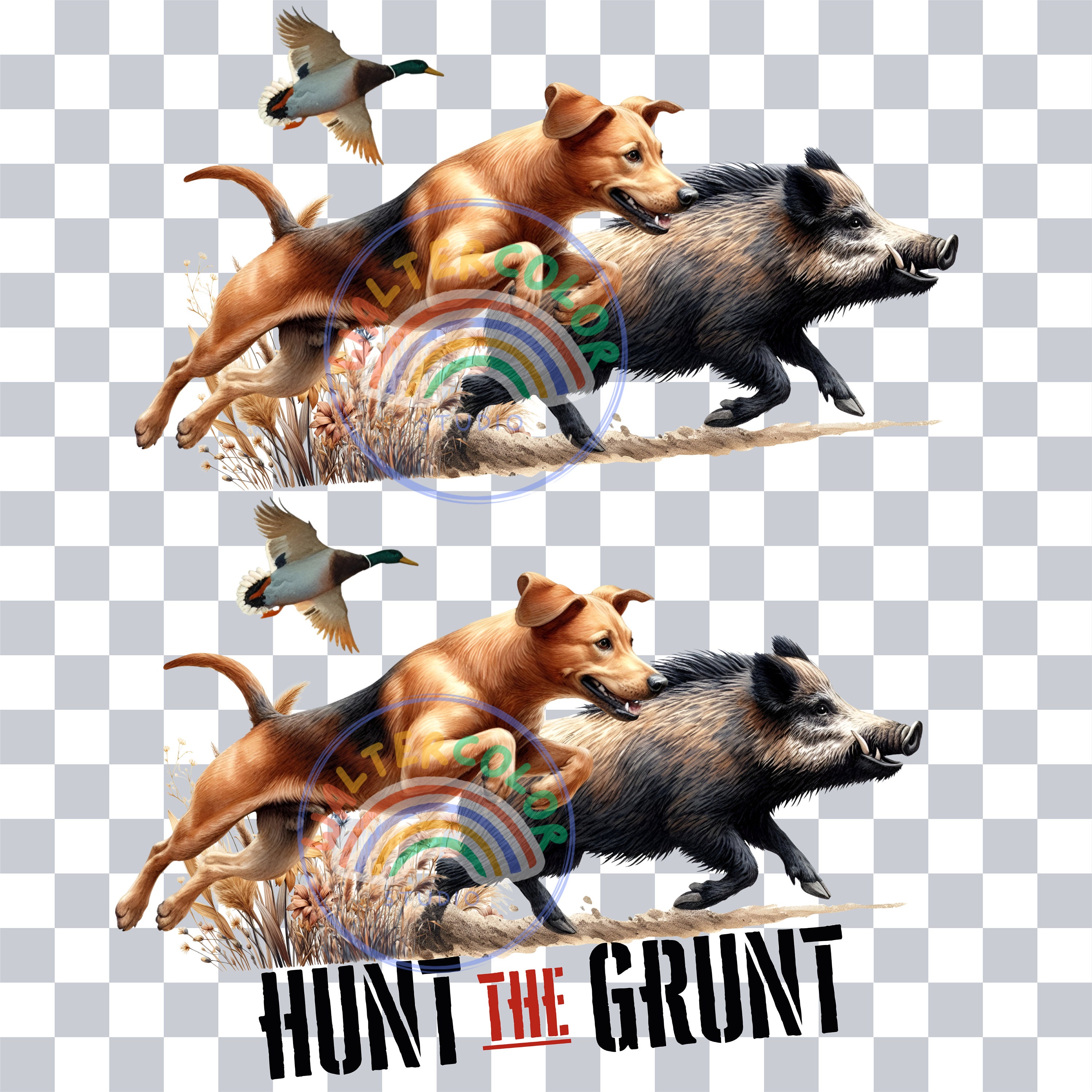 Hunt the Grunt PNG Digital Download Hog Hunting Sublimation PNG Hog ...