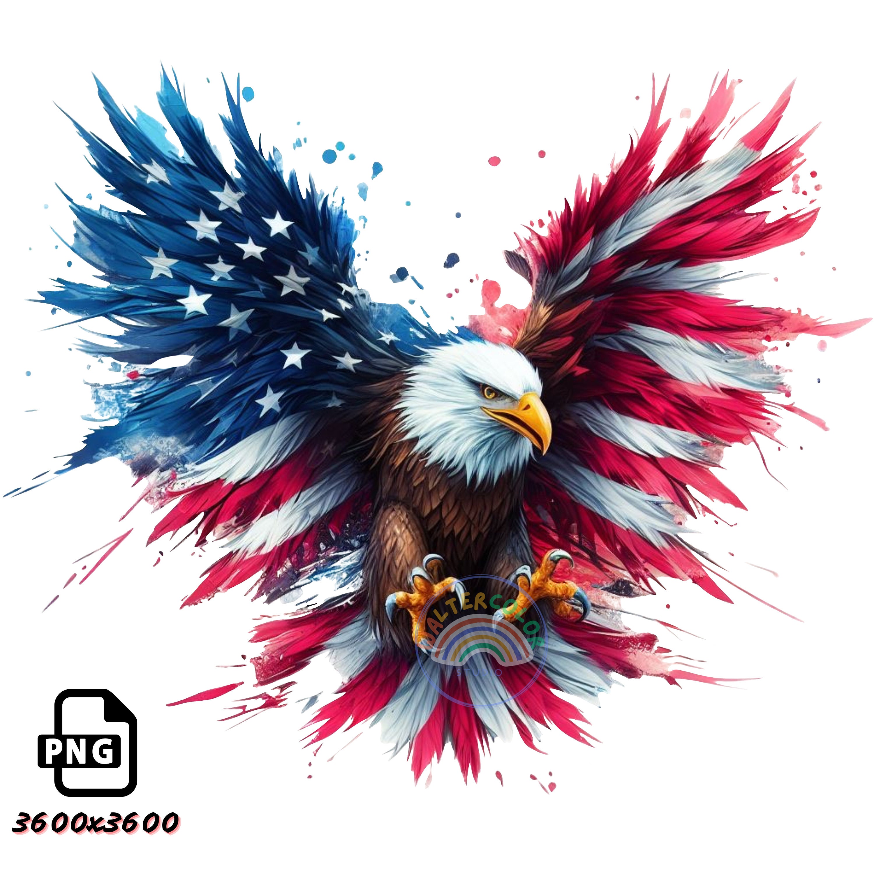 Eagle Flag PNG | Eagle PNG | Patriotic USA Eagle | Flag Clipart ...