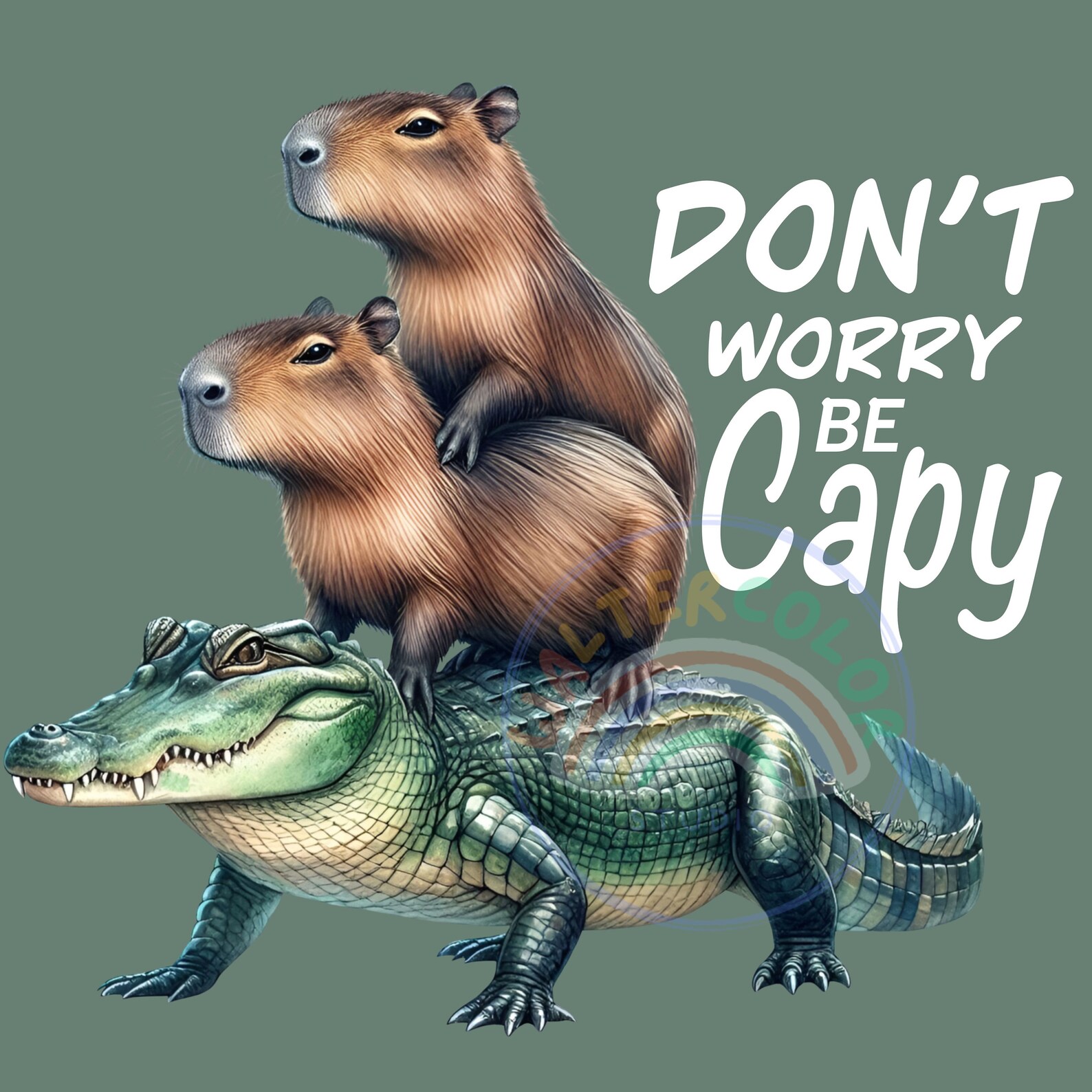 Don't Worry Be Capy PNG Swag Capybara PNG Crocodile PNG Animal Spirit ...