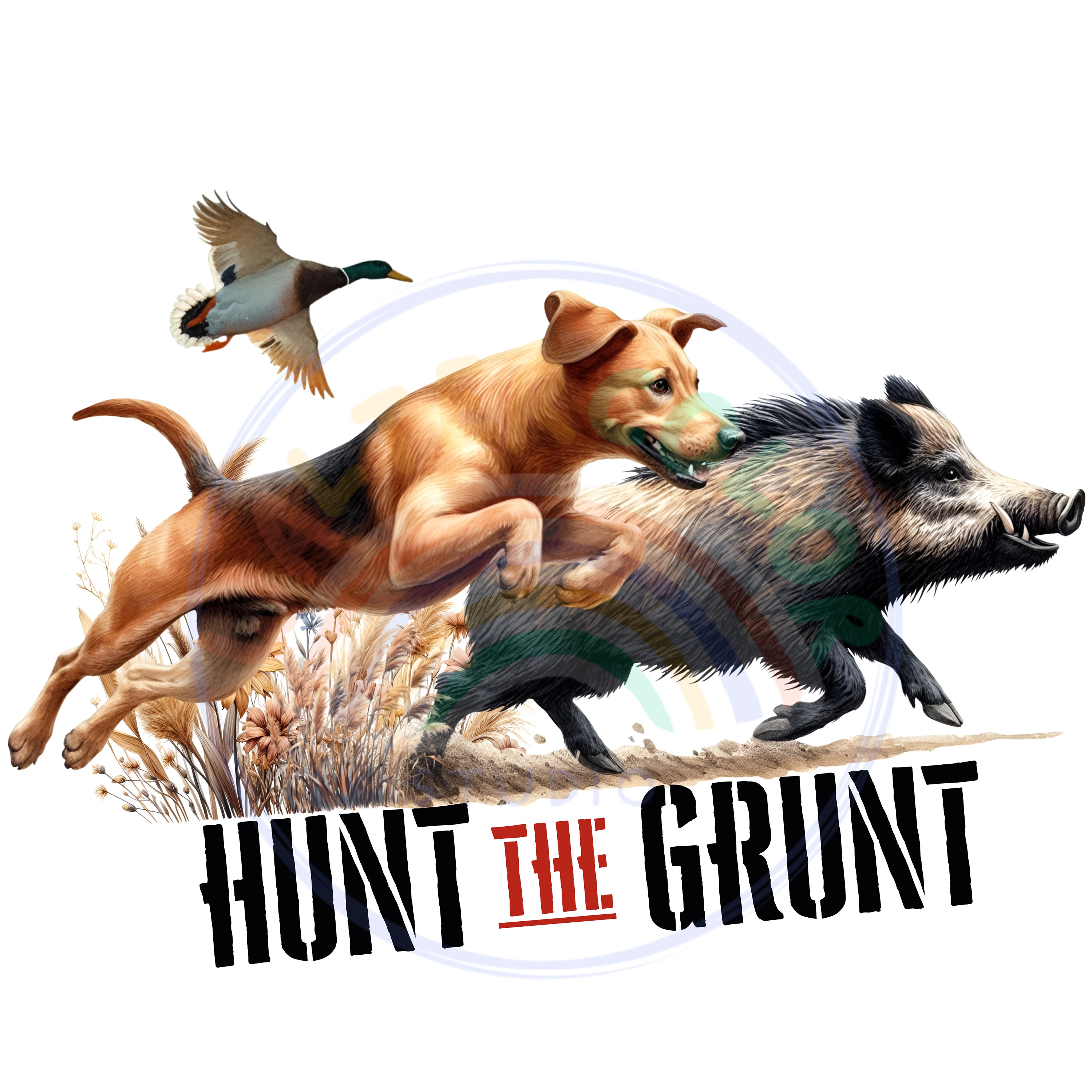 Hunt the Grunt PNG Digital Download Hog Hunting Sublimation PNG Hog ...