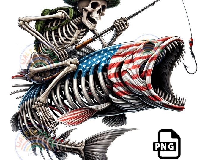 Fishing Sublimation PNG | Fishing Hunter | Fish Skeleton PNG | Funny ...