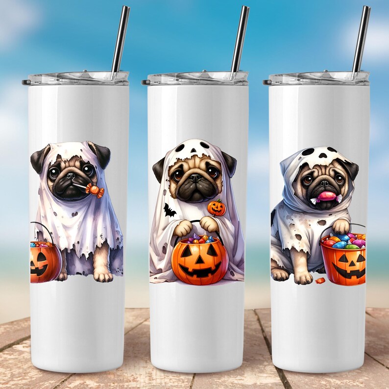 Cute Ghost Dog PNG | Halloween Pugs Clipart (digital Download) - Etsy