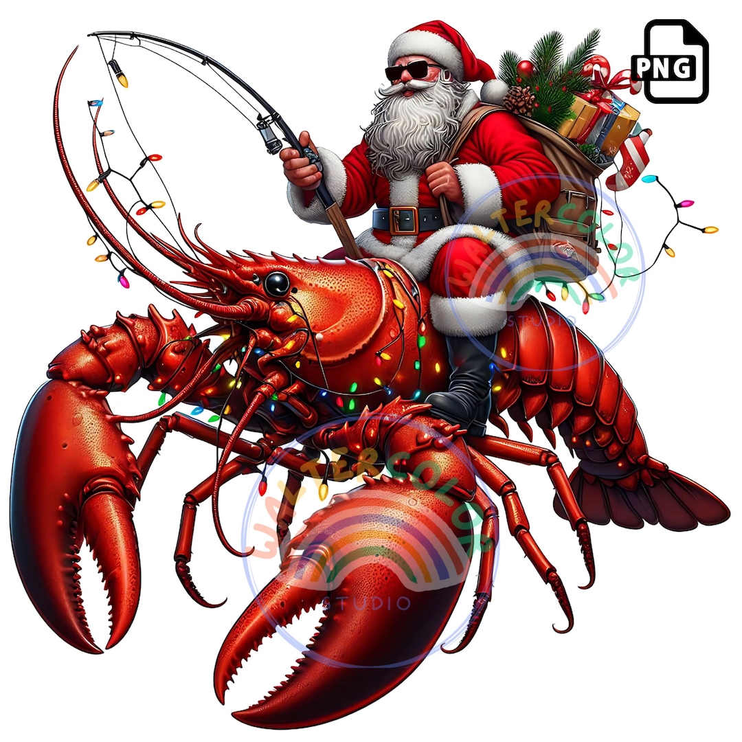 Santa Shrimp Funny | Santa Bundle Png | Lobster Santa Png | Santa Claus ...